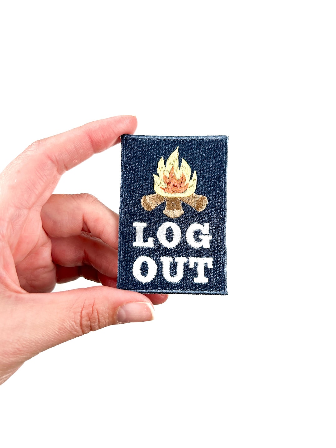Log Out Embroidered Iron-on Patch Perfect for Hiking Gear, Backpacks ...
