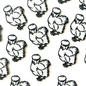 Silkie Chicken Embroidered Iron-on Patch - Patch for Hats, Clothing ...