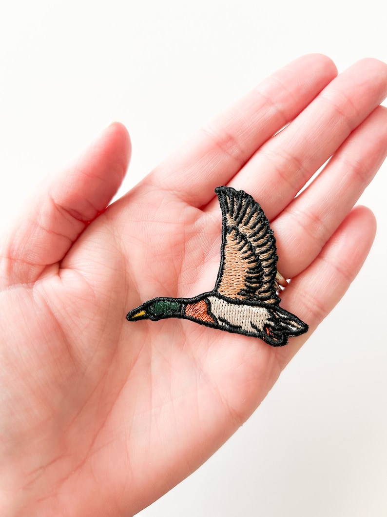 Flying Mallard Duck Iron-on Patch Embroidered Patch for - Etsy