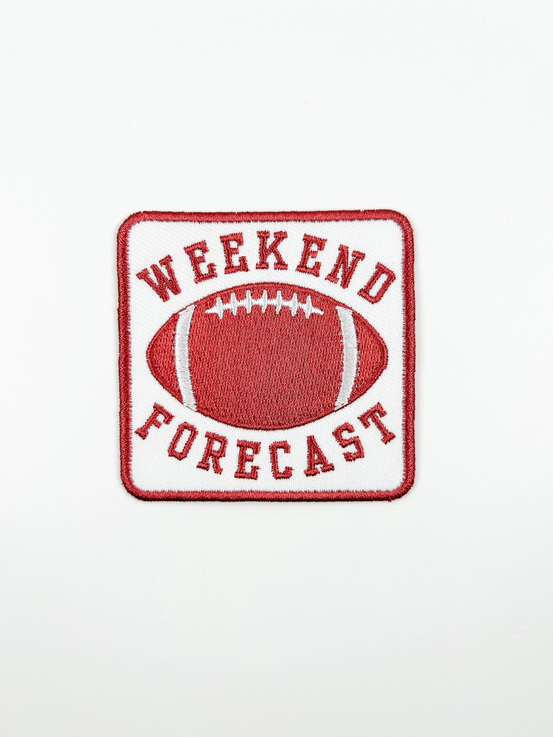 Weekend Forecast Embroidered Iron-on Patch With Football - Perfect for ...