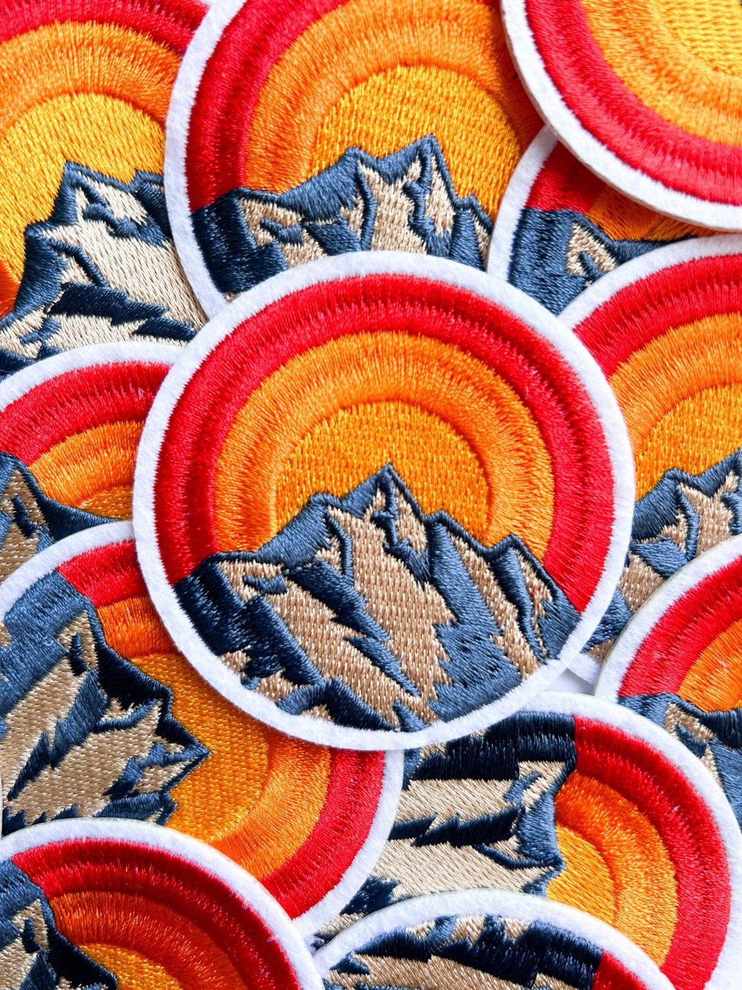 Embroidered Mountain Iron on Sew on Patch | Hats, Clothings and Bags ...