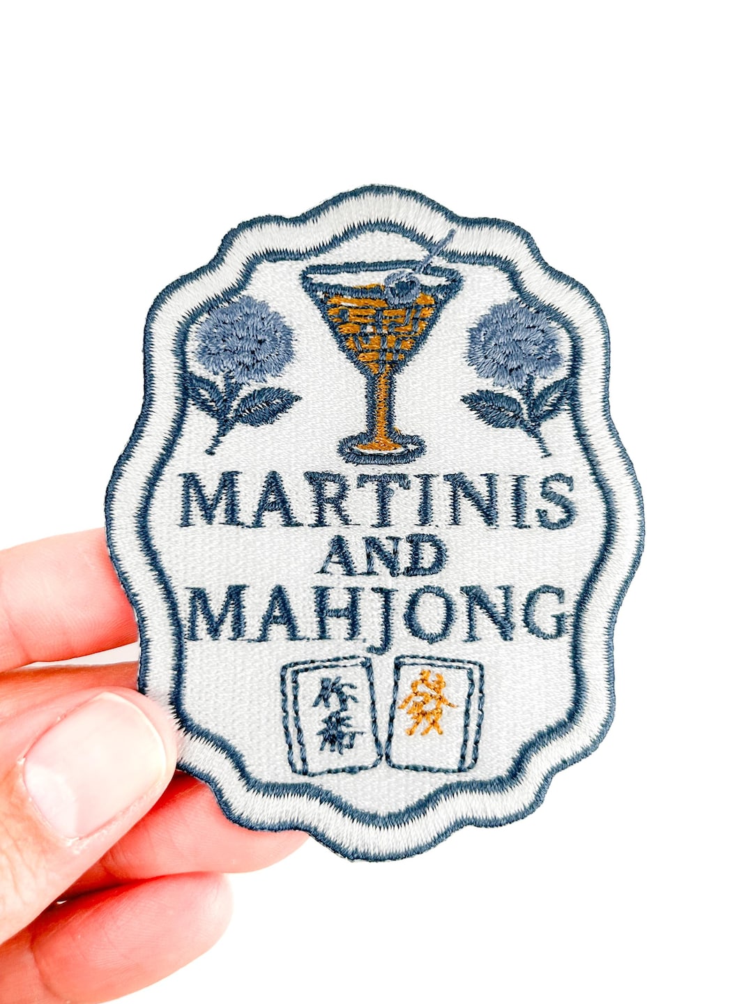Martinis and Mahjong Patch – Embroidered Iron-on for Game Night ...