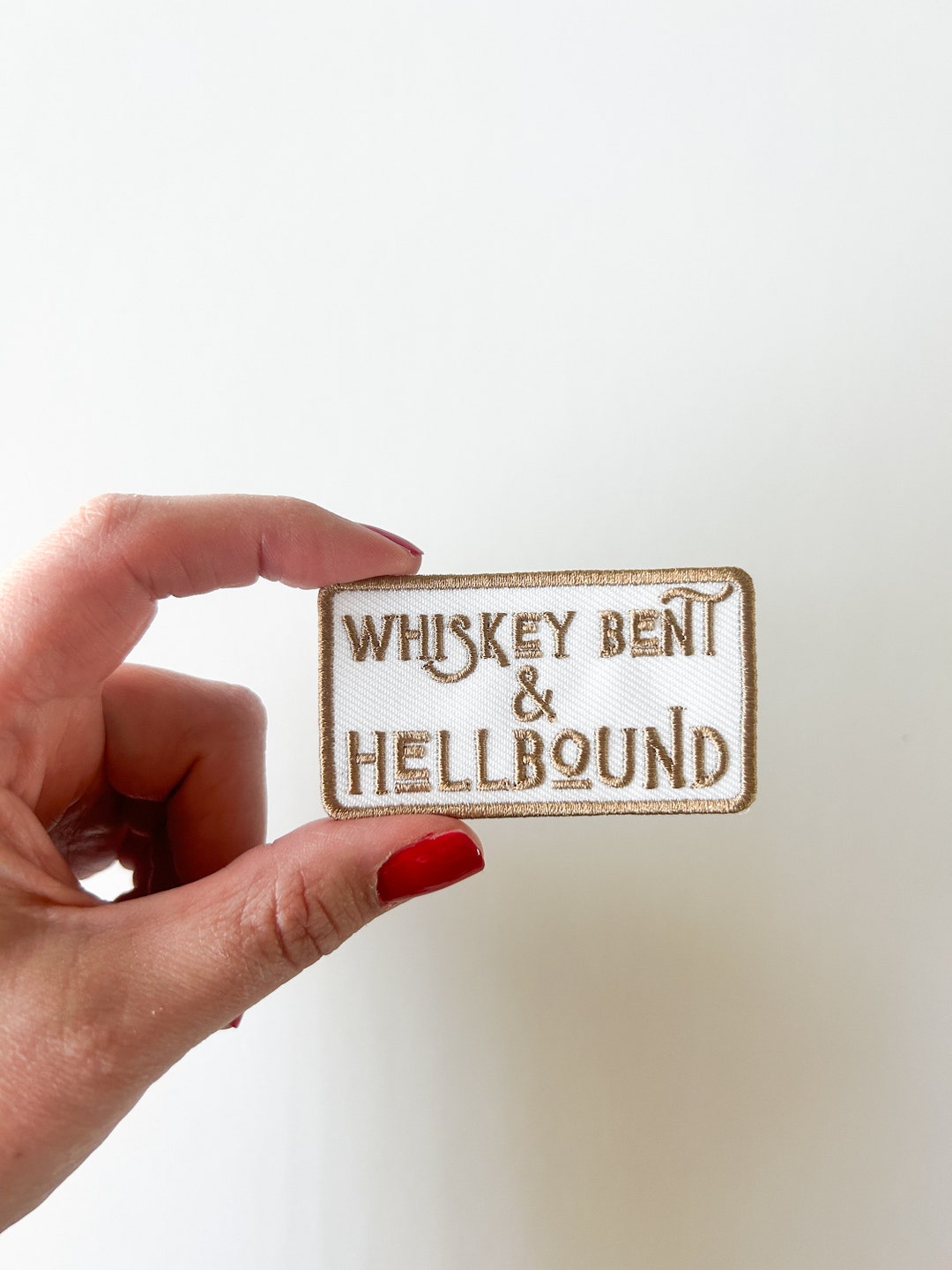 Whiskey Bent & Hell Bound Embroidered Iron-on Patch for Clothing, Hats and Bags Southern Outlaw ...
