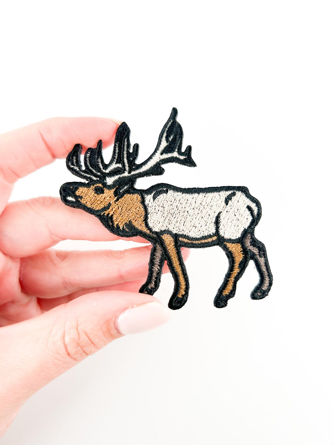 Elk Embroidered Iron on Patch for Hat, Clothing & Bags | Elk Patch ...