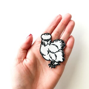Silkie Chicken Embroidered Iron-on Patch - Patch for Hats, Clothing ...