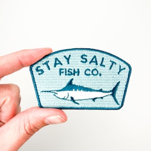 Stay Salty Fish Co. Embroidered Iron-on Patch With Marlin – Blue ...