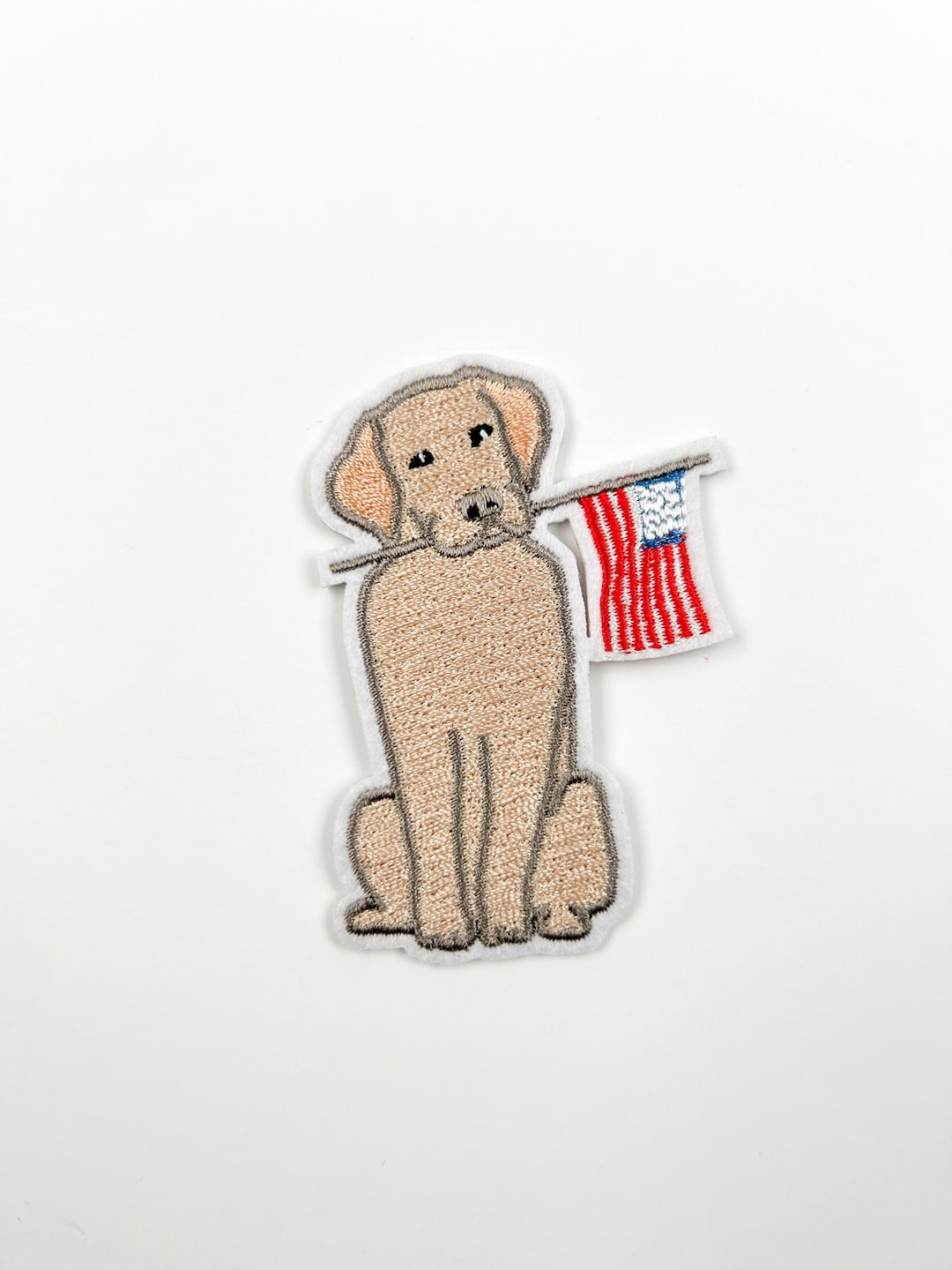 Yellow Labrador American Flag Embroidered Iron on Patch | Dog Patch for ...