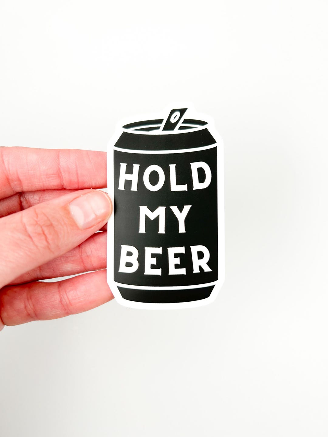 Hold My Beer Sticker | Black & White Beer Can Decal | Funny Drinking ...