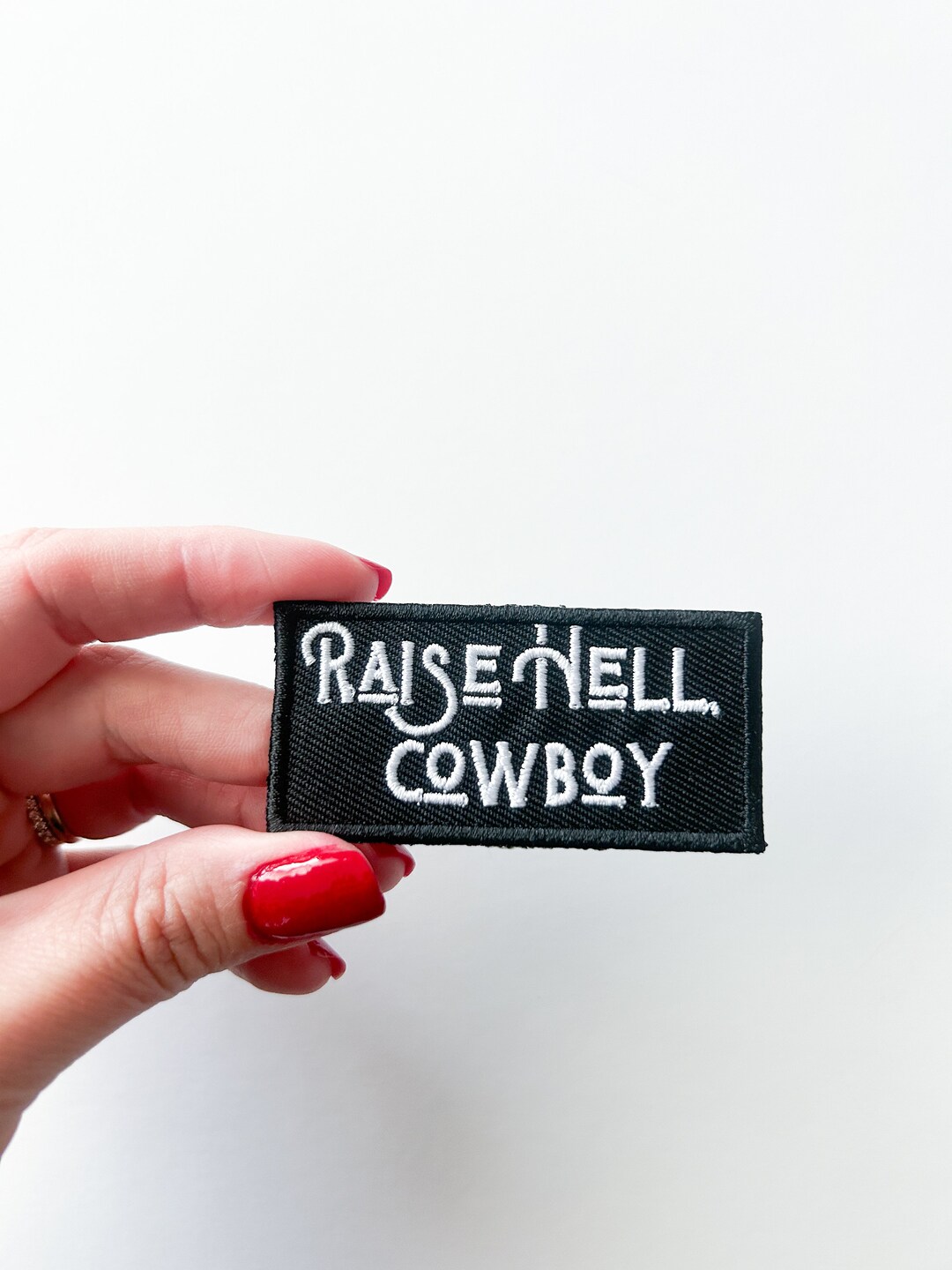 Raise Hell Cowboy Embroidered Iron-on Patch for Clothing, Hats and Bags ...