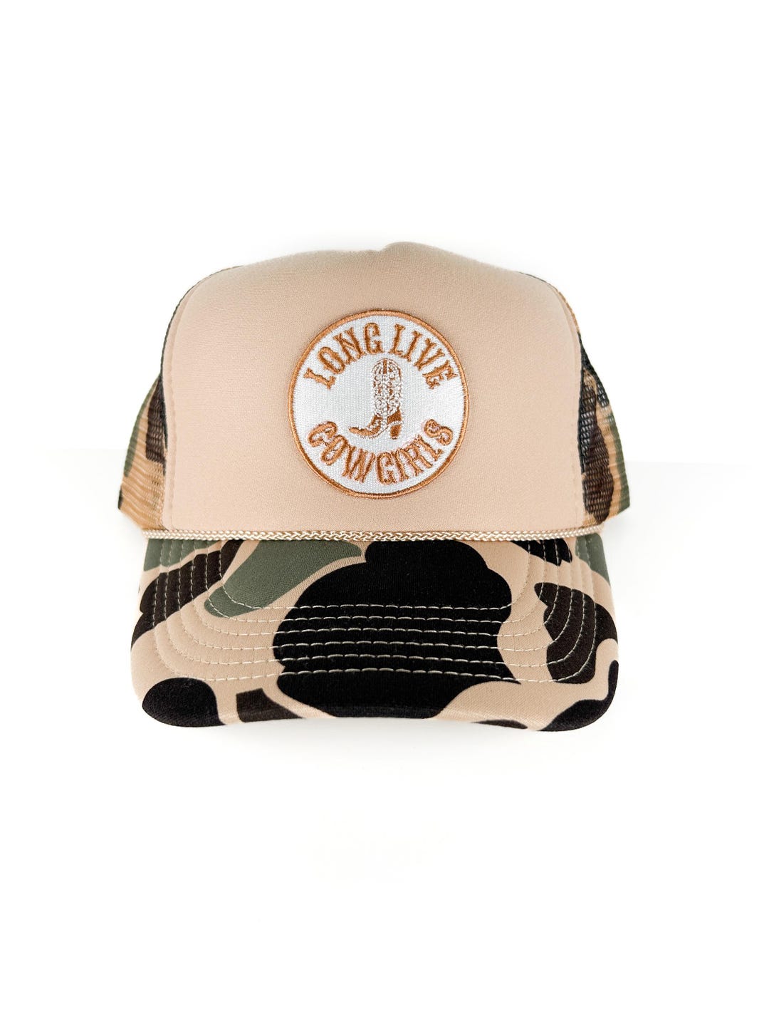 Long Live Cowgirls Camo Trucker Hat With Embroidered Patch ...