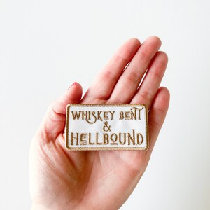 Whiskey Bent & Hell Bound Embroidered Iron-on Patch for Clothing, Hats and Bags Southern Outlaw ...