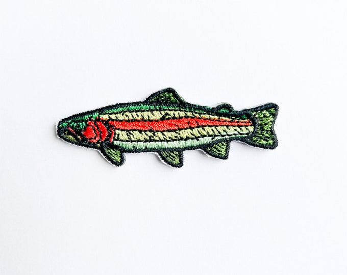Fish Patch Fly Fishing Salmon Trout Nautical Boat Adventure River Raft ...