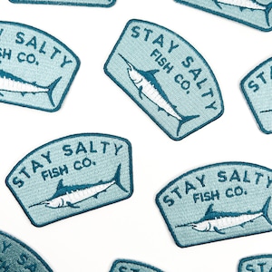 Stay Salty Fish Co. Embroidered Iron-on Patch With Marlin – Blue ...