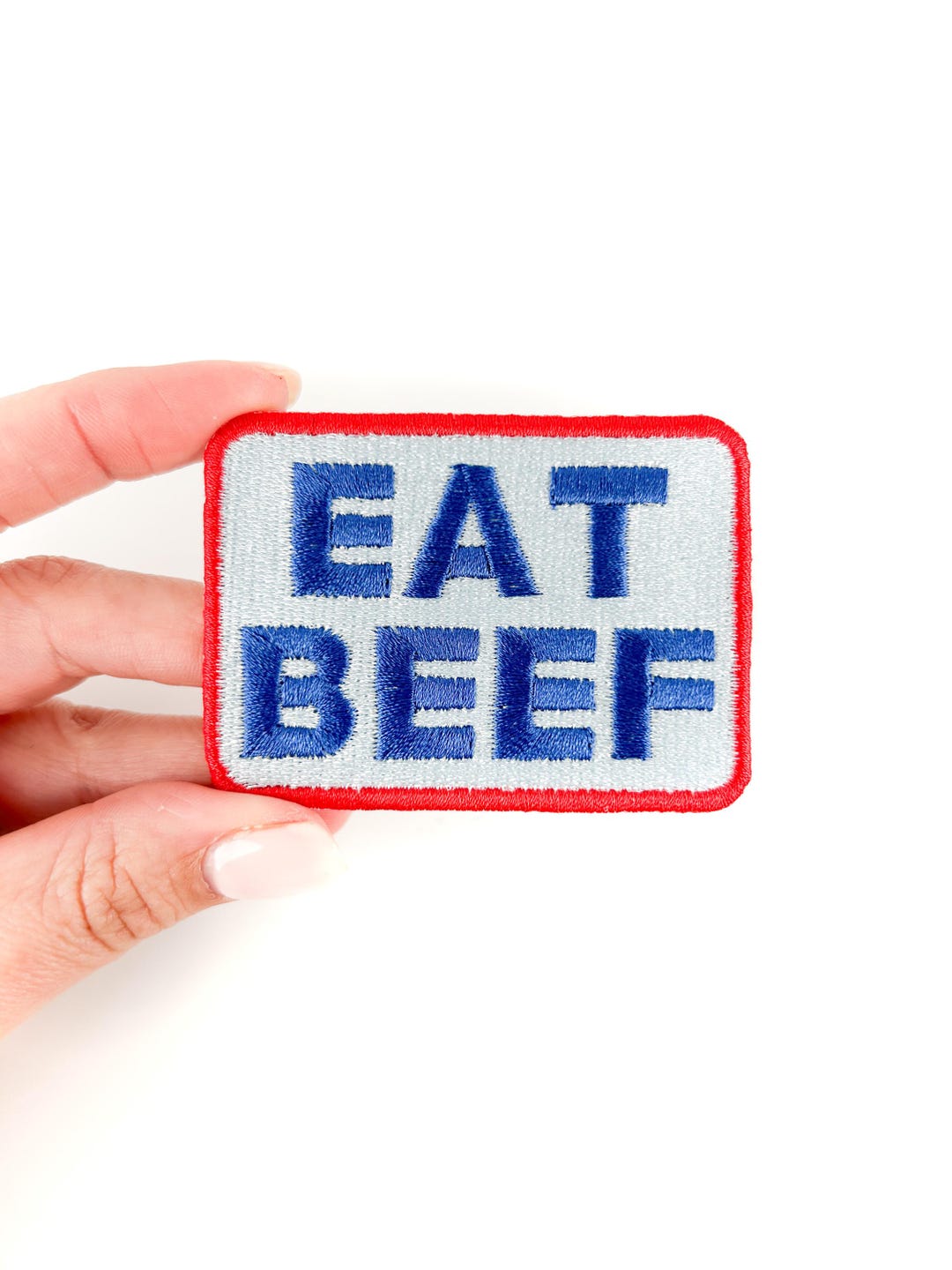 Eat Beef Embroidered Iron-on Patch Patch for Hats, Clothing, Bags ...