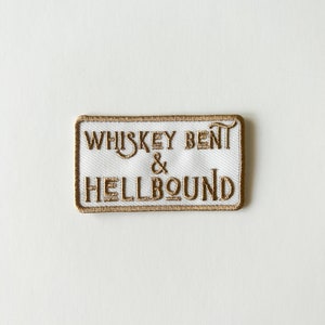 Whiskey Bent & Hell Bound Embroidered Iron-on Patch for Clothing, Hats and Bags Southern Outlaw ...