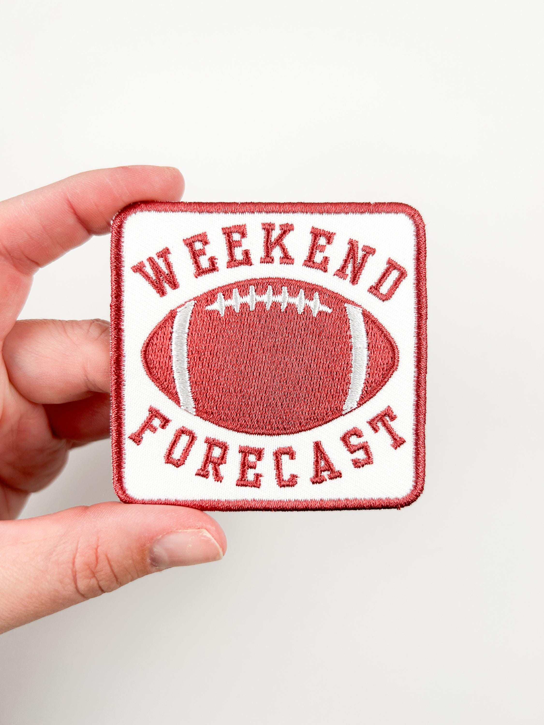 Weekend Forecast Embroidered Iron-on Patch With Football - Perfect for ...