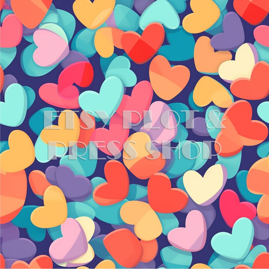4k Seamless Digital Fun & Funky Hearts Pattern #1 - Etsy