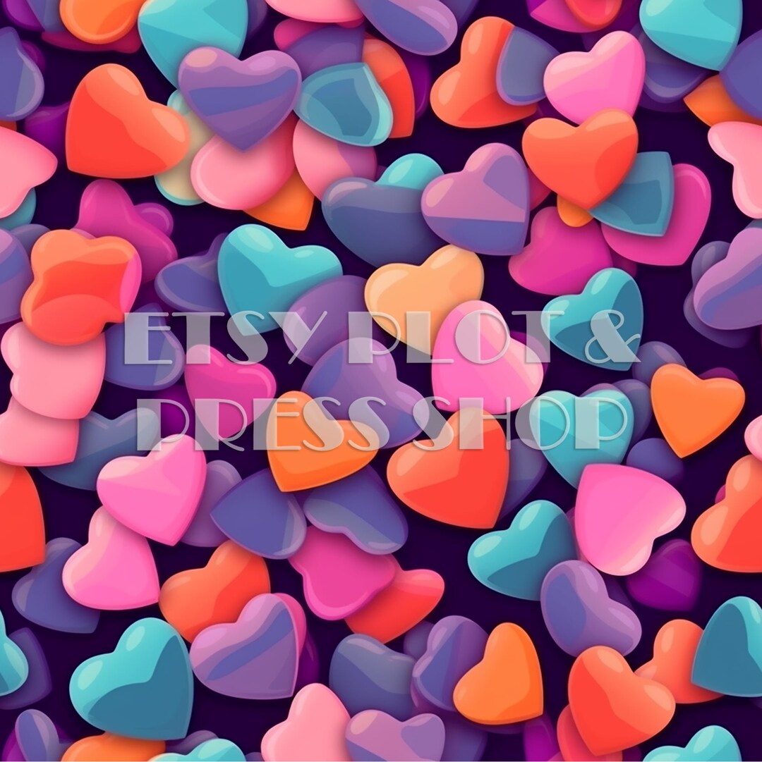 4k Seamless Digital Fun & Funky Hearts Pattern #12 - Etsy