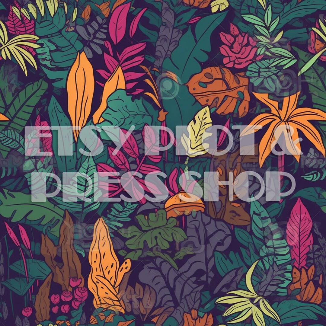 4k Seamless Digital Fun & Funky Jungle Pattern #18 - Etsy