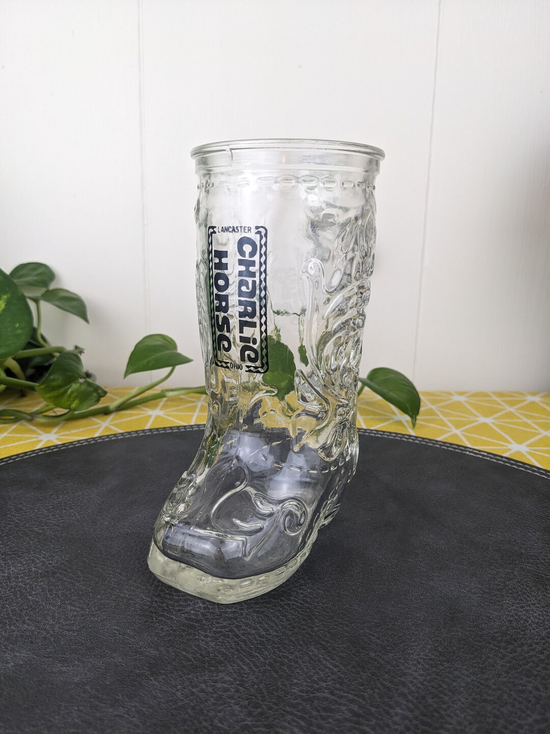 Vintage Glass Drinking Boot From "charlie Horse" Super Saloon in ...