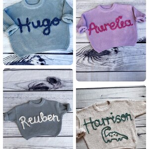 Personalised Childrens Name Jumper Oversized Personalised Jumper Hand ...