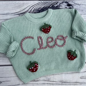 Personalised Childrens Name Jumper Oversized Personalised Jumper Hand ...
