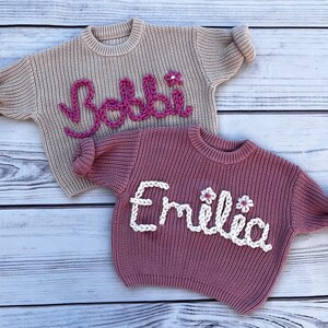Personalised Childrens Name Jumper Oversized Personalised Jumper Hand ...