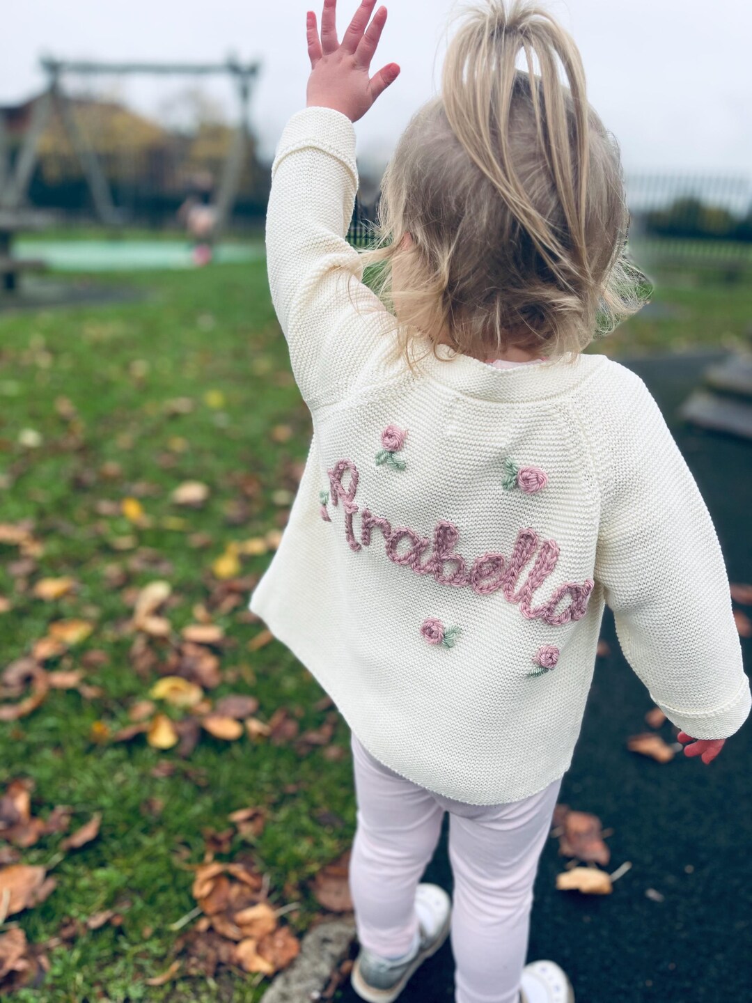 Personalised Baby Name Cardigan Hand Embroidered Baby Cardigan Name ...
