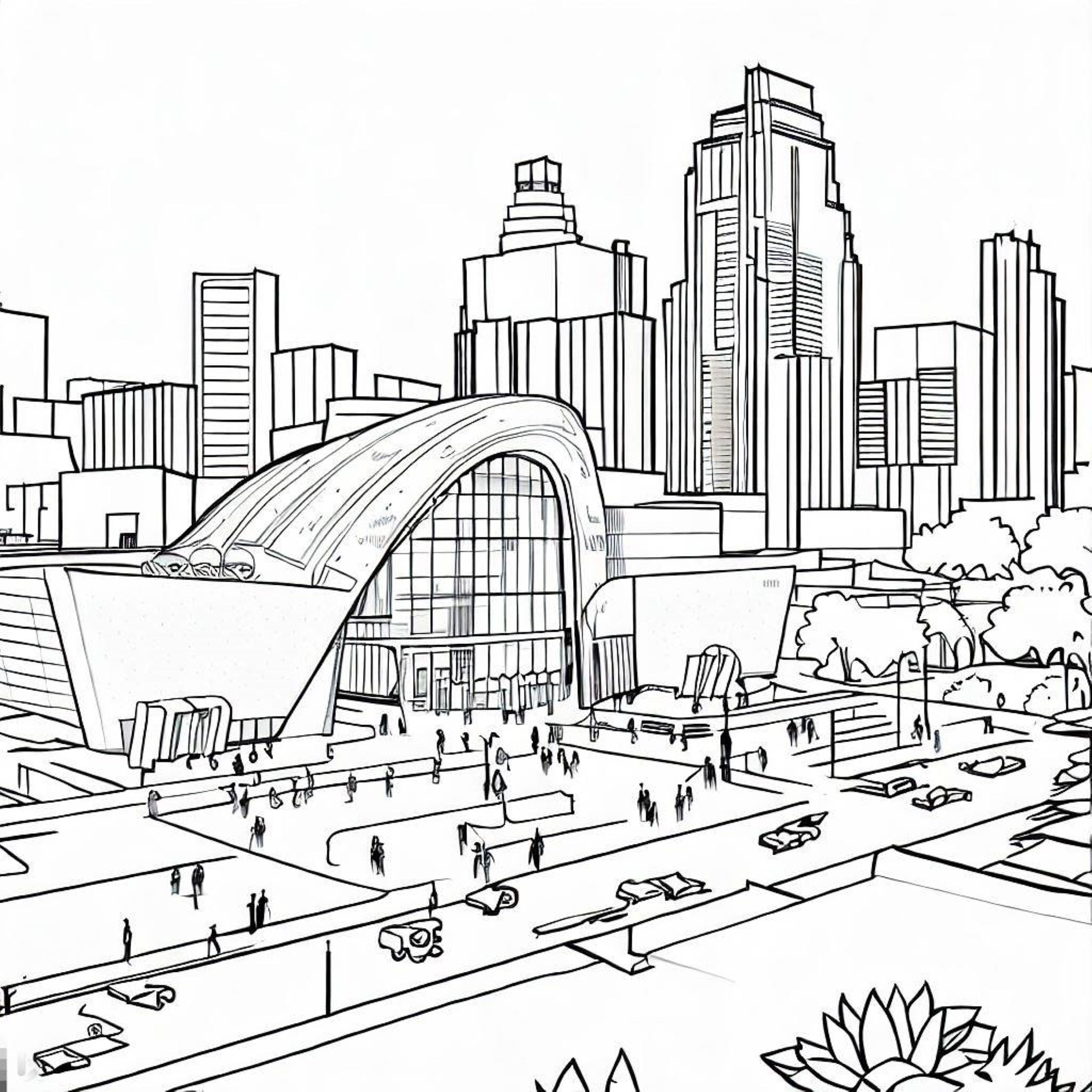 Dallas Skyline Coloring Pages