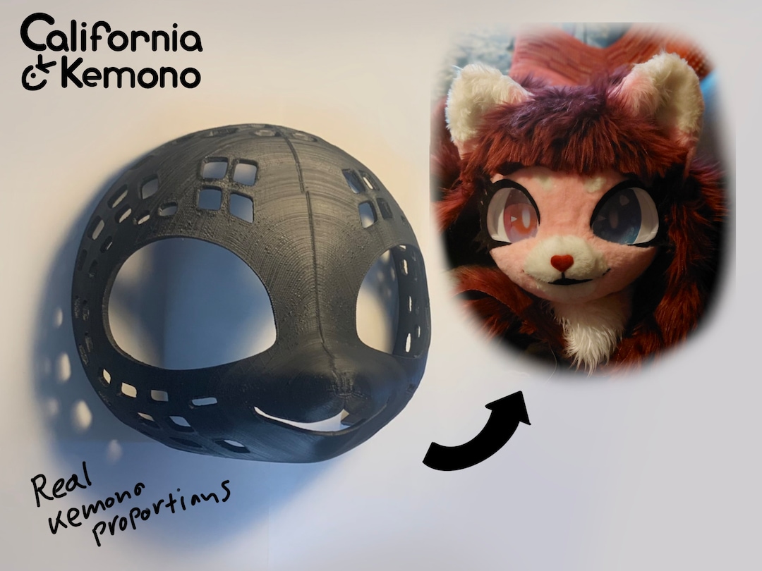 FREE SHIP Japanese Style Neko Kemono Furry Fursuit Head Base. 10.5 ...