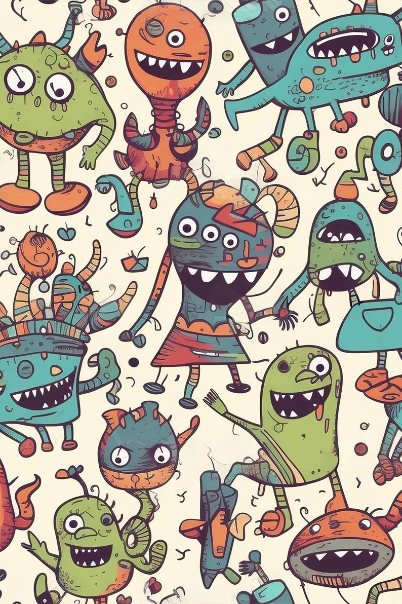 Retro Alien Seamless Digital Paper Pack V1 - Etsy