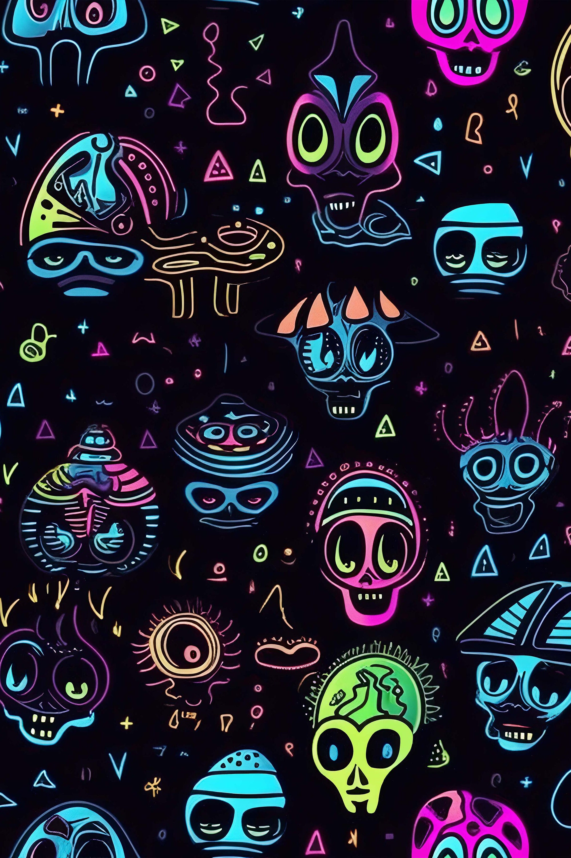 Neon Alien Seamless Digital Paper Pack V2 - Etsy