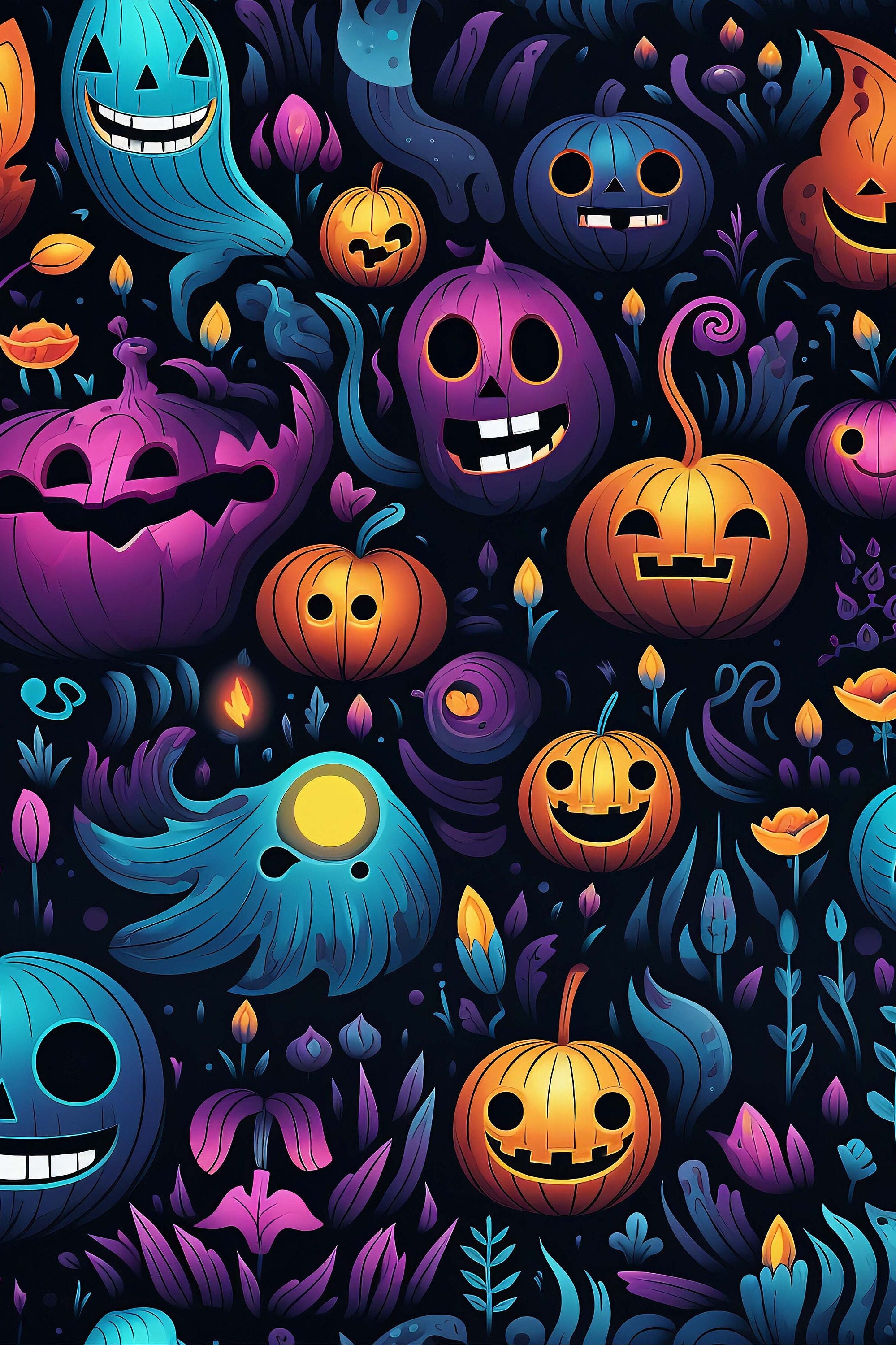 Jack-o-lantern Seamless Digital Paper Pack V2 - Etsy