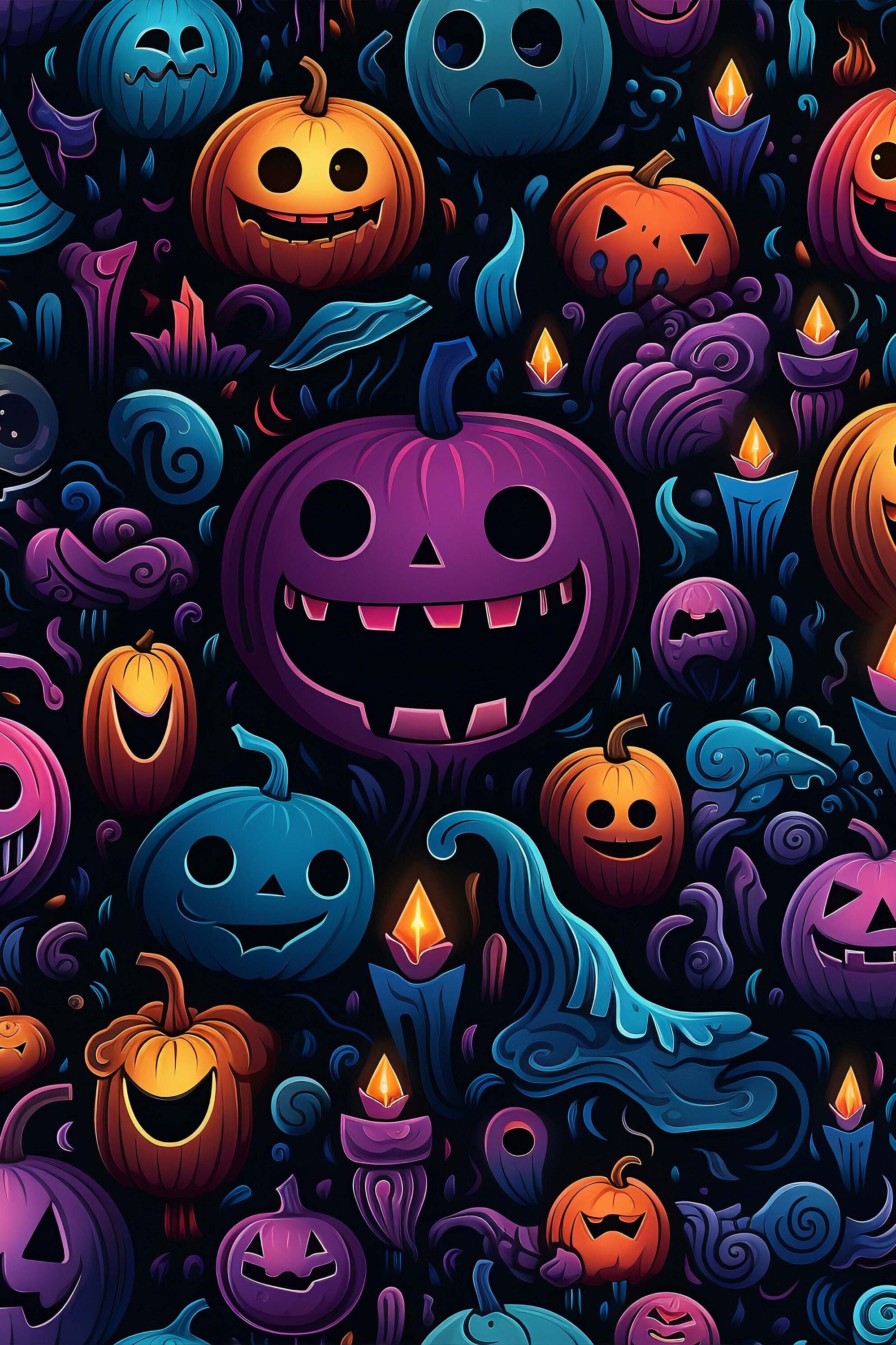 Jack-o-lantern Seamless Digital Paper Pack V2 - Etsy