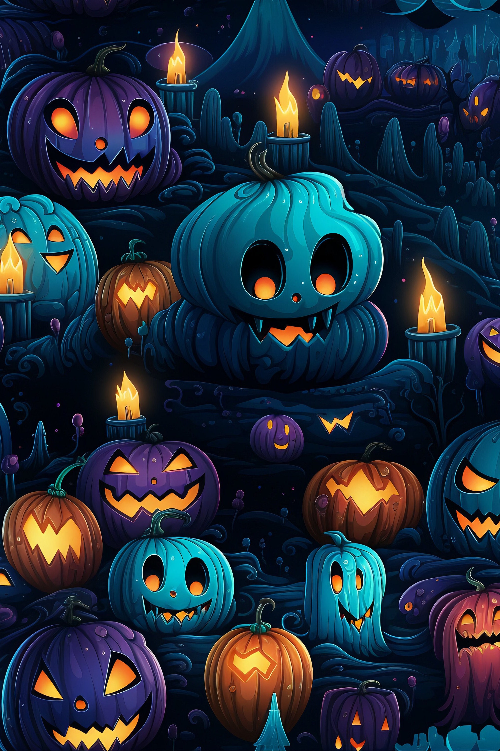 Jack-o-lantern Seamless Digital Paper Pack V2 - Etsy