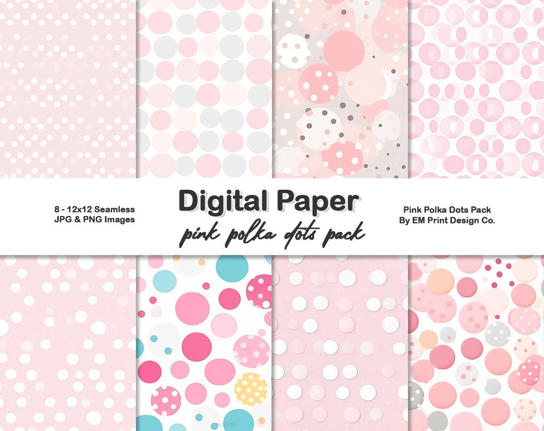 Pink Dots Seamless Digital Paper Pack - Etsy