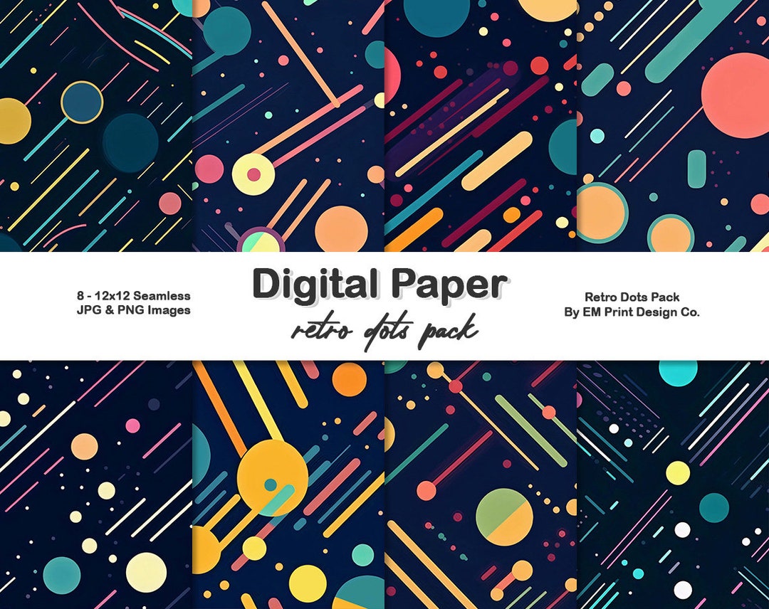Retro Polka Dot Seamless Digital Paper Pack - Etsy