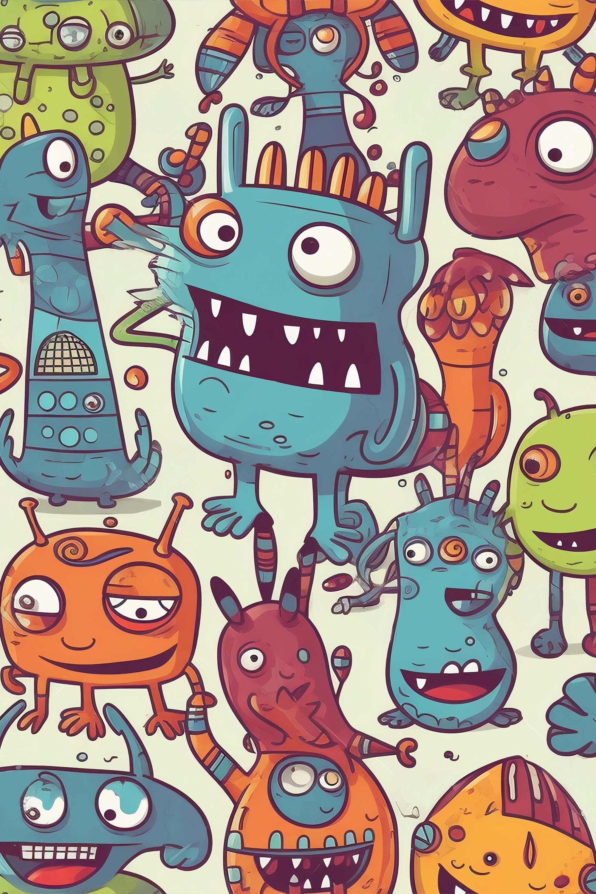 Retro Alien Seamless Digital Paper Pack V1 - Etsy