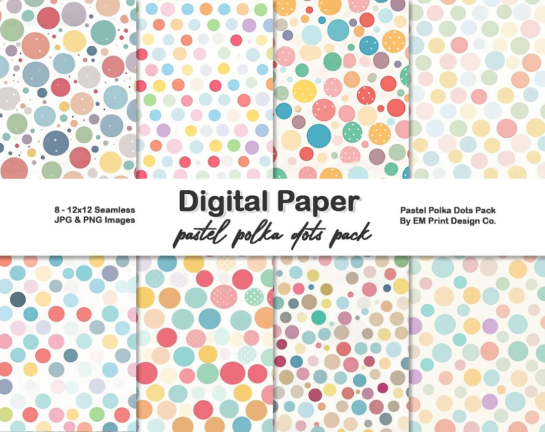 Pastel Dots Seamless Digital Paper Pack - Etsy