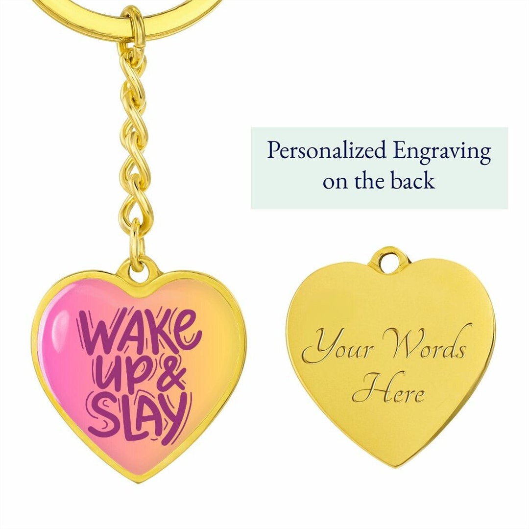 Women's Keychain Pendant / Wake up & Slay Heart Keychain / - Etsy