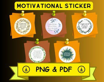 Motivational Quotes Digital Stickers pre-cropped, Motivational Quotes ...