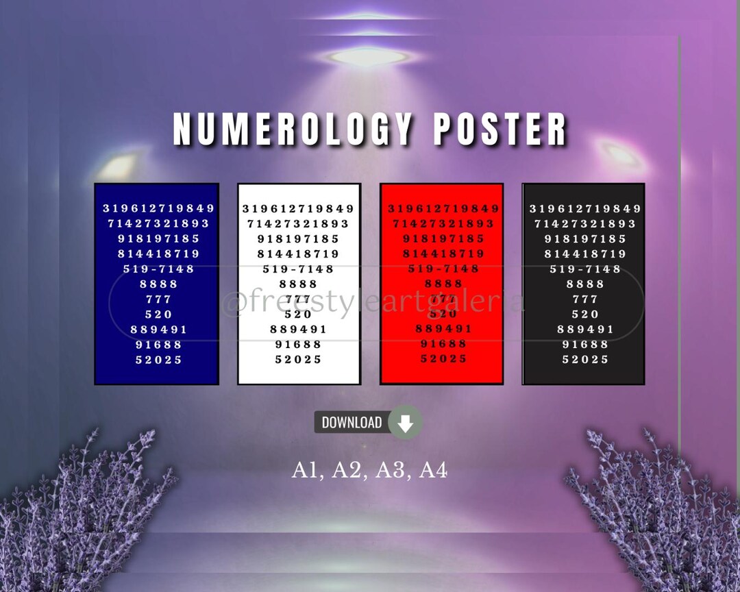 Numerology Poster, Mysterious Number Sequences, Universal Codes ...