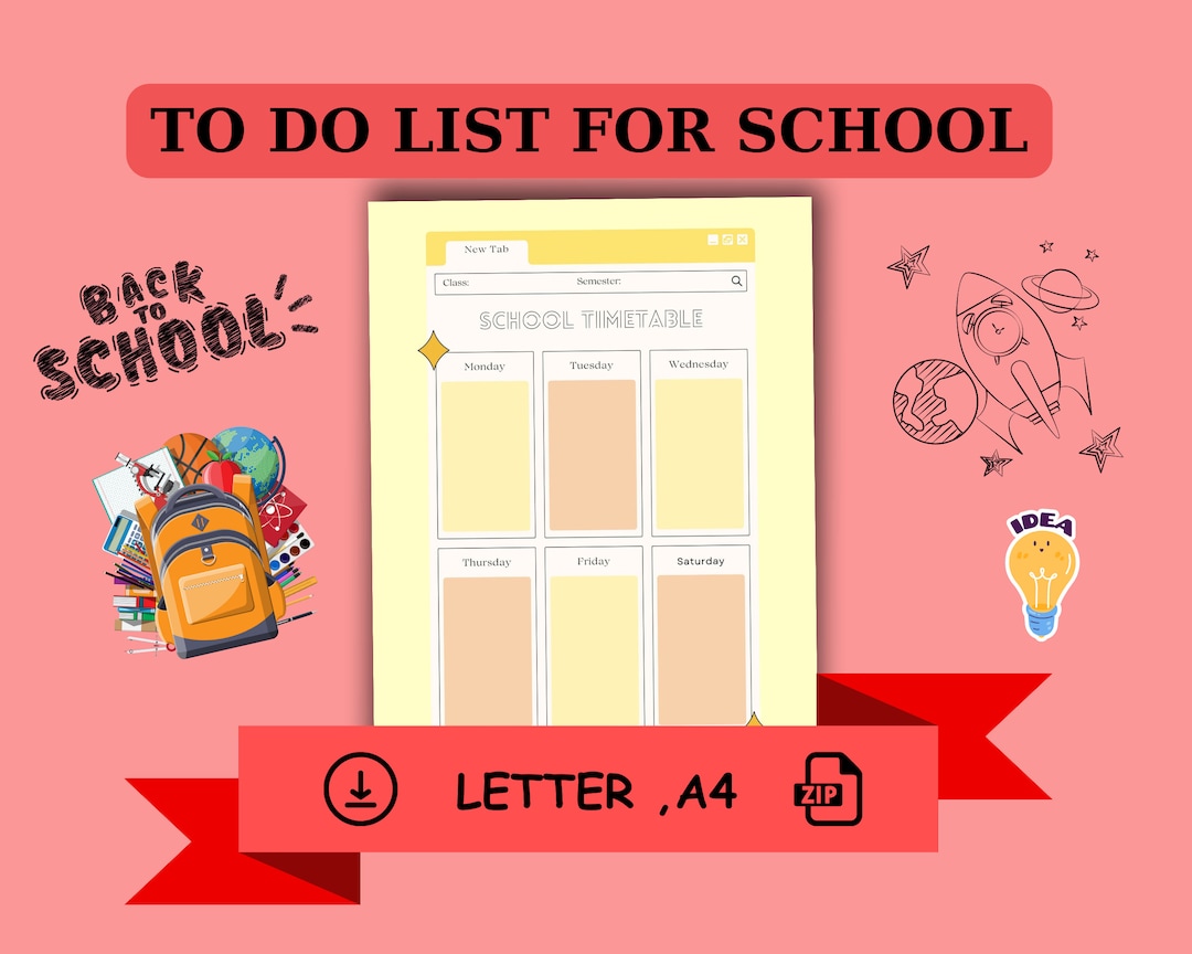 To Do List for School / Printable to Do List/ Printable Weekly /daily ...