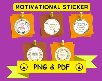 Motivational Quotes Digital Stickers pre-cropped, Motivational Quotes ...