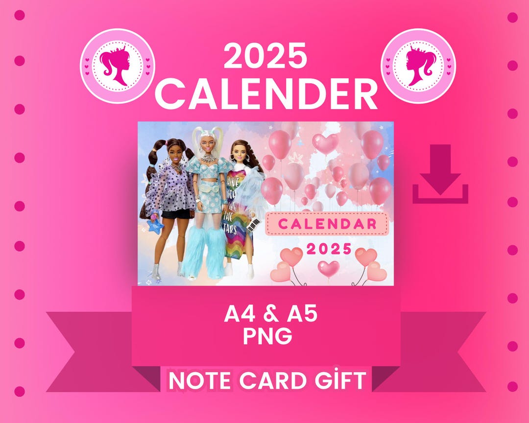 Barbie Desk Calendar / Printable Calendar / Barbie Calendar / Barbie ...