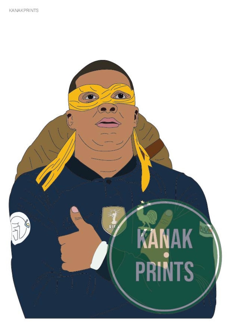 Kylian Mbappe X Ninja Turtle Digital Print - Etsy