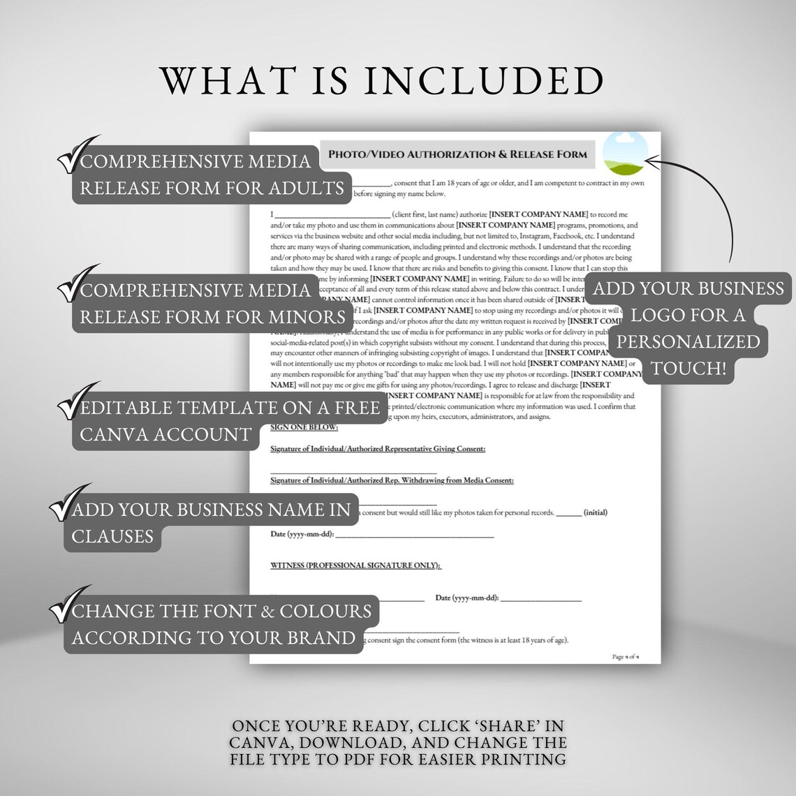 Photo and Video Release Form, Salon Photo and Video Release Form ...