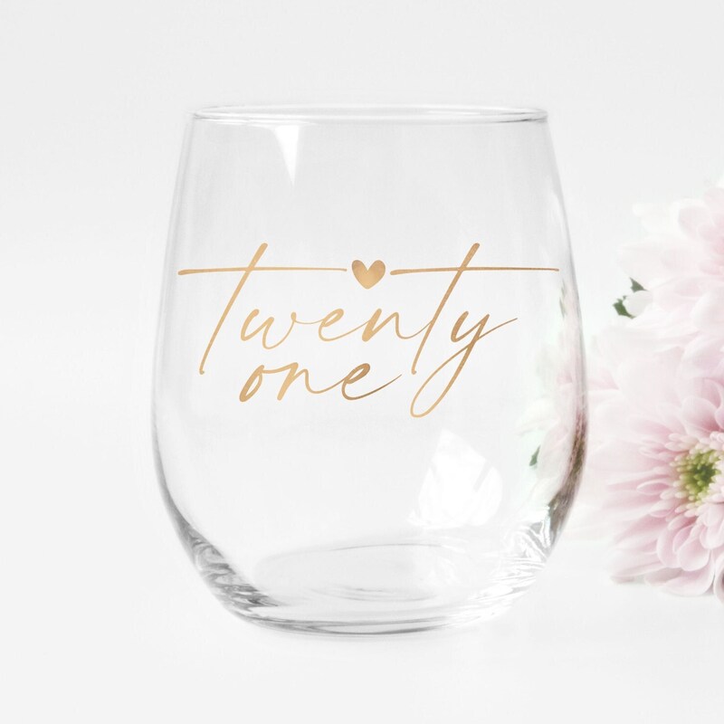 21st Birthday Wine Glass - Etsy