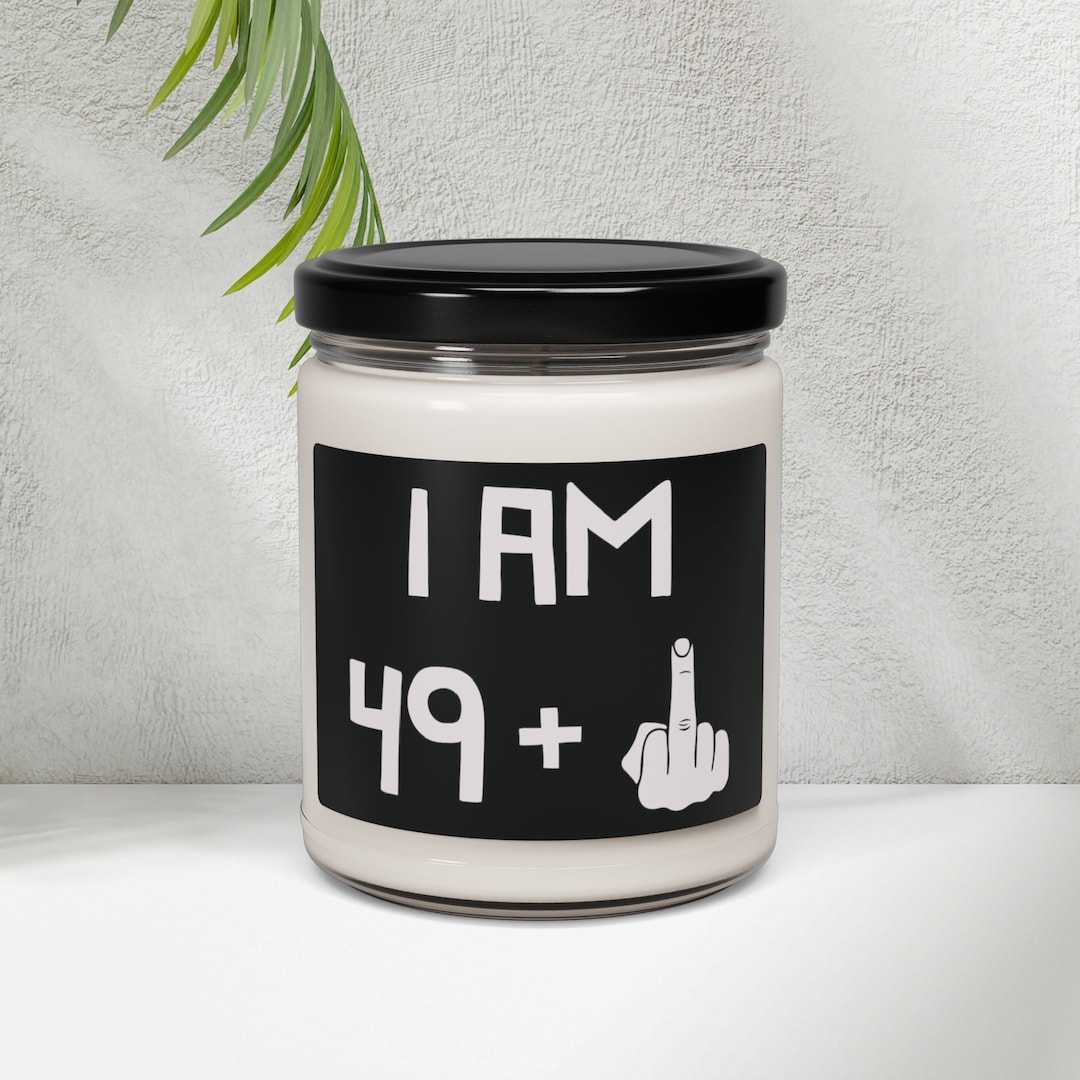 Funny 50th Birthday Candle Gift 49 Plus One Middle Finger Candle ...