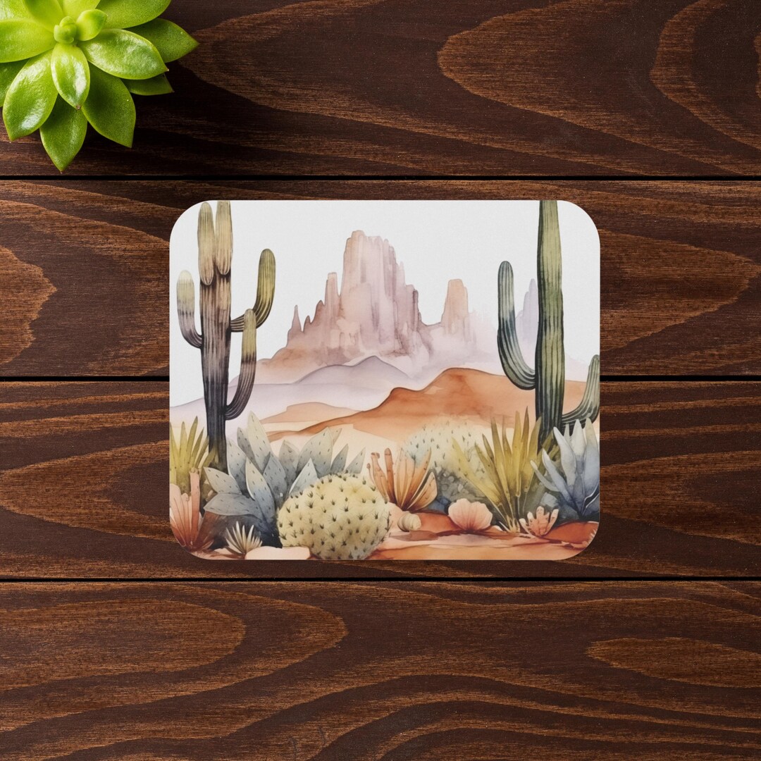 Southwest Desert Cactus Mouse Pad Succulent Mouse Pad Western Mouse Pad ...